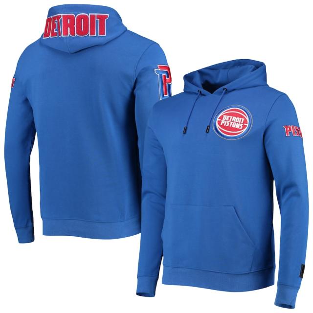 プロスタンダード メンズ パーカー Detroit Pistons Pro Standard Chenille Team Pullover Hoodie - Blue