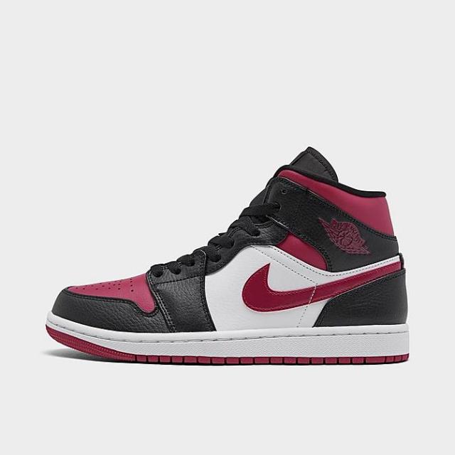ジョーダン１ メンズ スニーカー Jordan AJ 1 Mid レトロ ミドルカット Black/Noble Red/White