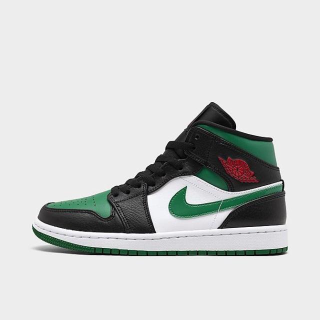 ジョーダン１ メンズ スニーカー Jordan AJ 1 Mid レトロ ミドルカット Black/Pine Green/White/Gym Red