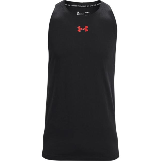 アンダーアーマー メンス タンクトップ Under Armour Baseline Cotton Basketball Tank - Black/Red