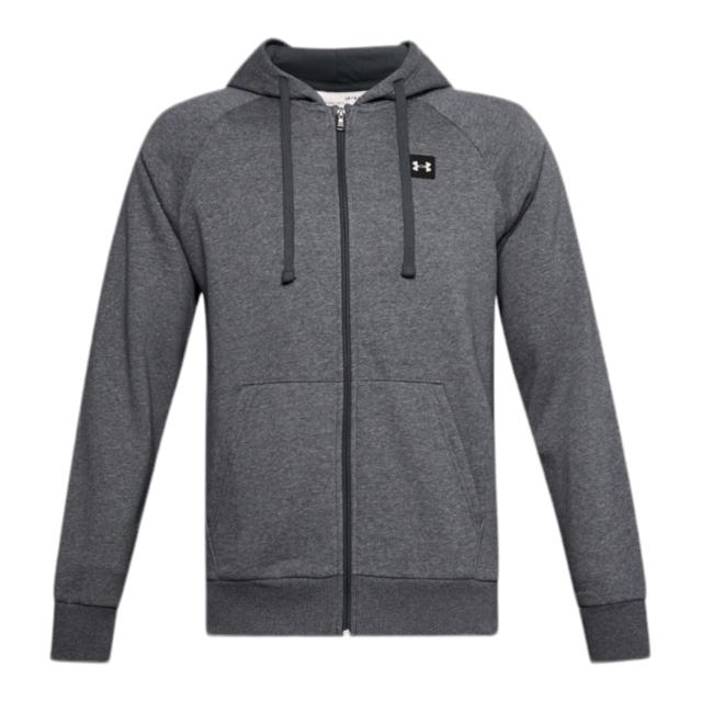 アンダーアーマー メンズ パーカー Under Armour Rival Fleece LC Logo Full-Zip Hoodie - Pitch Gray Lt Hthr/Onyx White