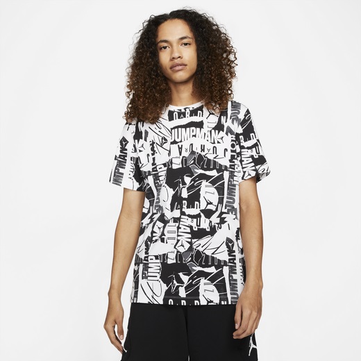ジョーダン メンズ Tシャツ 半袖 Jordan Jumpman Flight AOP T-Shirt - Black/White