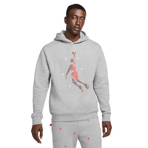 ジョーダン メンズ パーカー Jordan Essential Fleece GFX Holiday Pullover Hoodie - Gray/Gray