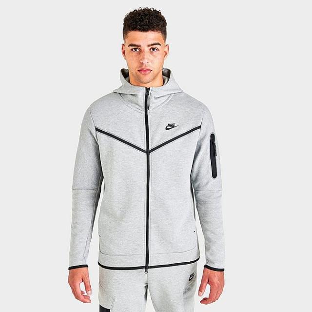 ナイキ メンズ パーカー Men's Nike Sportswear Tech Fleece Taped Full-Zip Hoodie - Dark Grey Heather/Black