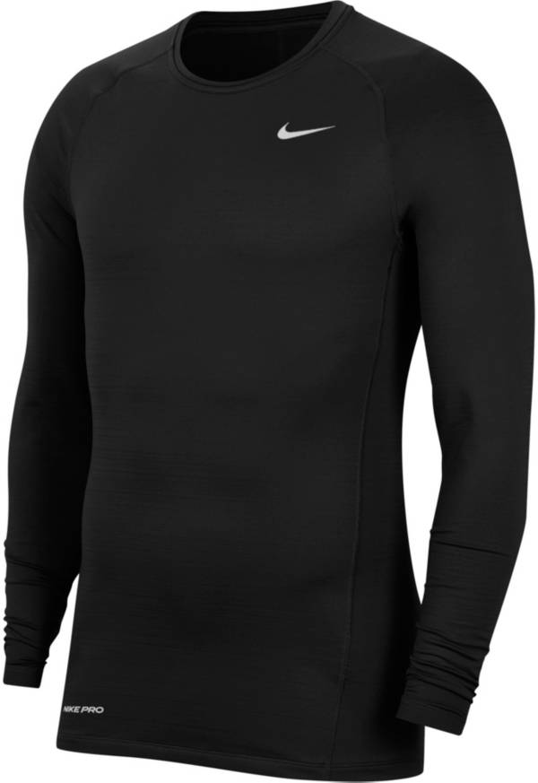 ナイキ メンズ Nike Men's Pro Warm Long Sleeve Shirt Tシャツ 長袖 ロンT BLACK/WHITE