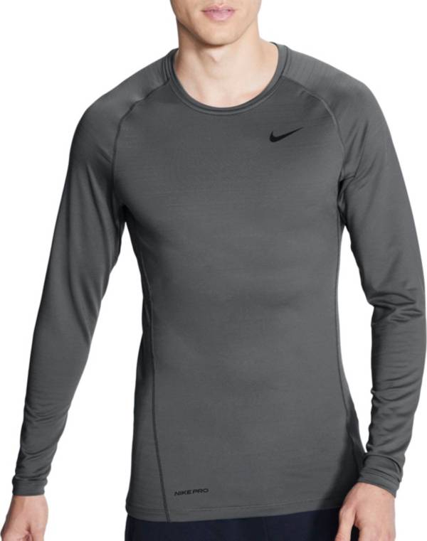 ナイキ メンズ Nike Men's Pro Warm Long Sleeve Shirt Tシャツ 長袖 ロンT IRON GREY/BLACK