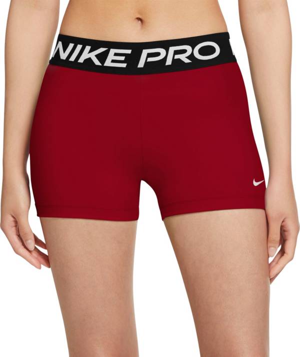 ナイキ レディース ショーツ Nike Women's Pro 3” Shorts フィットネス トレーニングウェア GYM RED