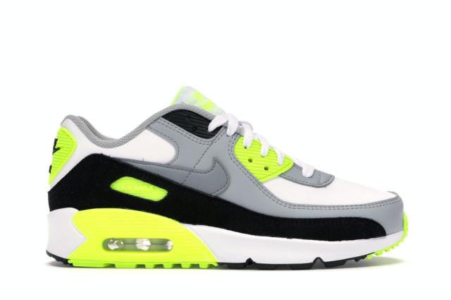 ナイキ キッズ エアマックス９０ Nike Air Max 90 GS - White/Particle Grey/Volt