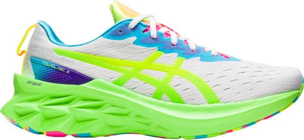 アシックス メンズ ランニングシューズ Asics Men's Novablast 2 Running Shoes - White/Yellow