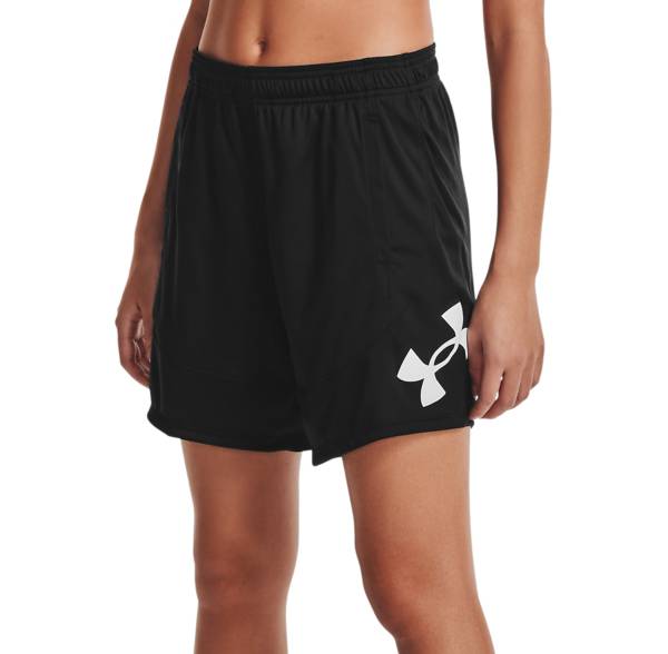 アンダーアーマー レディース バスケットボール ショートパンツ Under Armour Women's Colorblock 6'' Basketball Shorts - Black/White