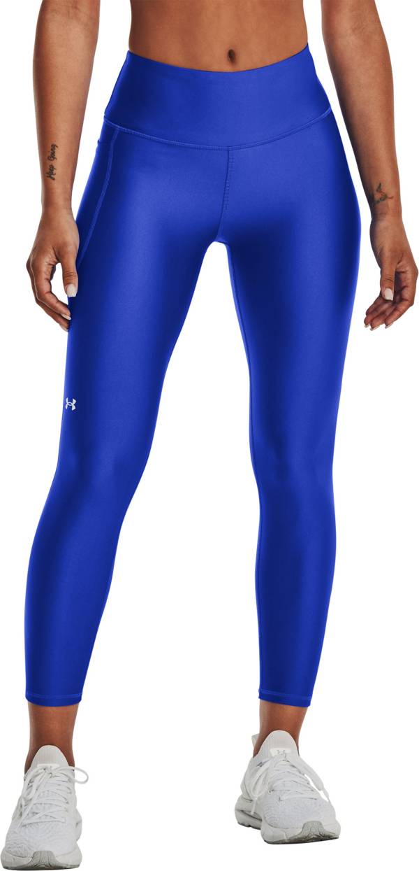アンダーアーマー レディース レギンス Under Armour Women's HeatGear High Rise No-Slip Waistband 7/8 Leggings - Versa Blue