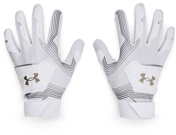 アンダーアーマー キッズ バッティンググローブ Under Armour Youth Clean Up Batting Gloves - White/White