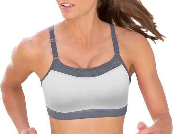 チャンピオン レディース スポーツブラ Champion Women's Show-Off Sports Bra - White/Medium Grey