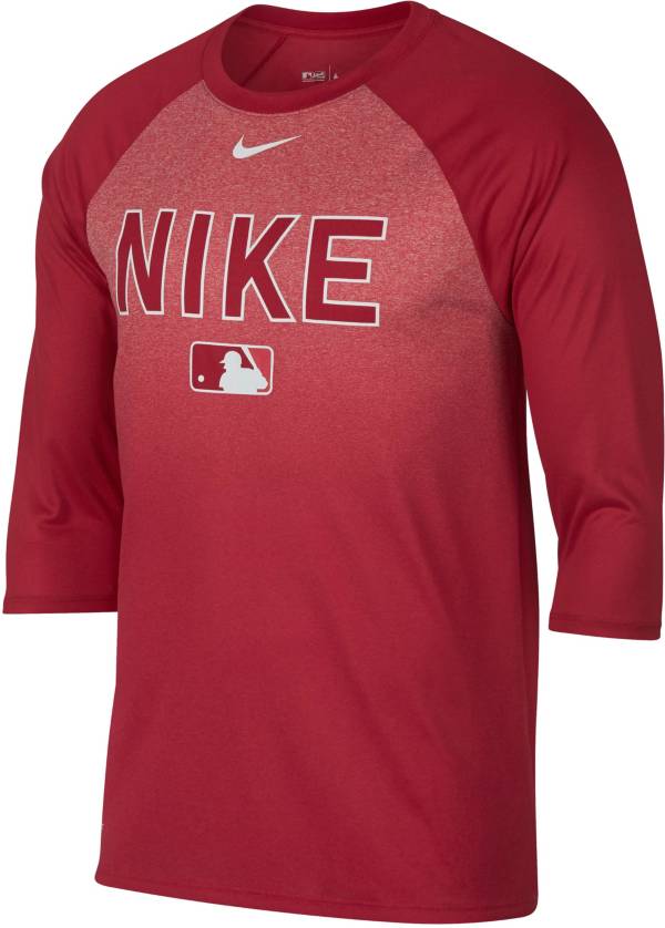 ナイキ メンズ 野球 ラグランTシャツ Nike Men's Legend Raglan 3/4-Sleeve Baseball Shirt - Red