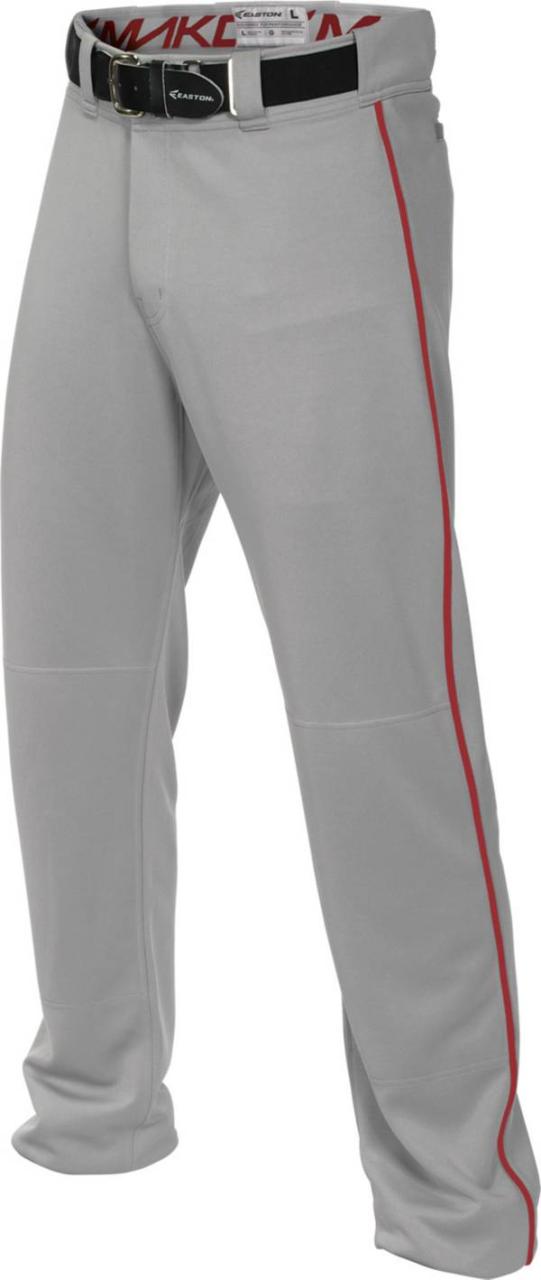 イーストン メンズ 野球 パンツ Easton Men's Mako 2 Piped Baseball Pants - Grey/Red