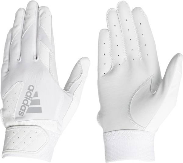 アディダス メンズ バッティンググローブ adidas Adult Trilogy Batting Gloves - White