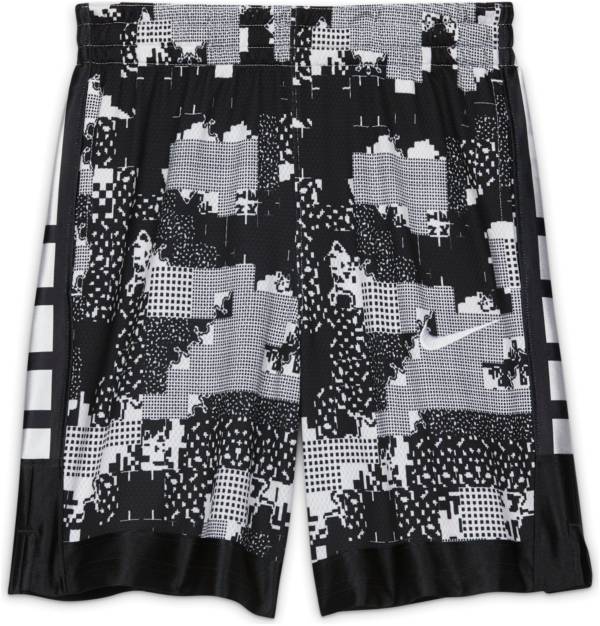 ナイキ キッズ ショートパンツ Nike Boys' Elite Print Basketball Shorts - White/Black/Black/White
