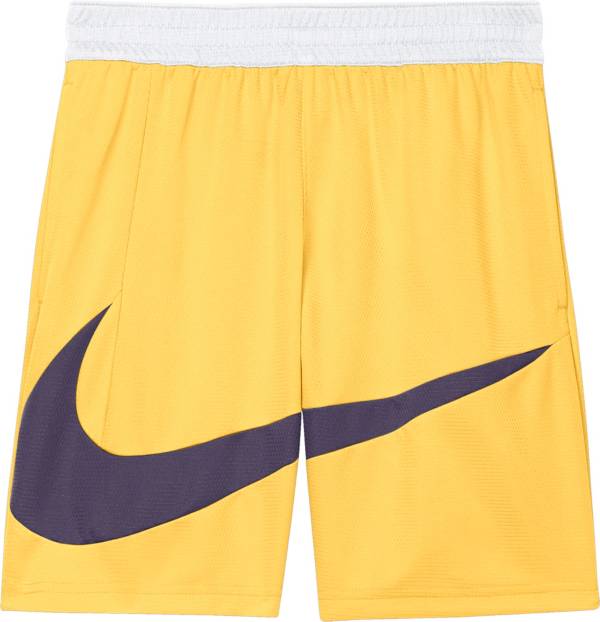 ナイキ キッズ ショートパンツ Nike Boys' Dri-FIT Basketball Shorts - Citron Pulse/White