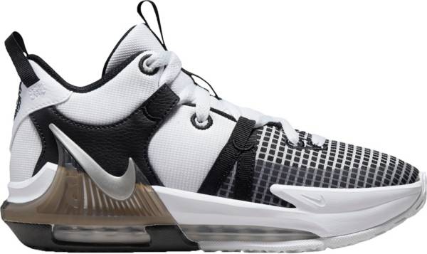 ナイキ キッズ バッシュ Nike Kids' Grade School Lebron Witness 7 Basketball Shoes - White/Silver/Black