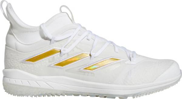 アディダス メンズ 野球 スパイク adidas Men's adizero Afterburner 9 NWV Turf Baseball Cleats - White/Gold