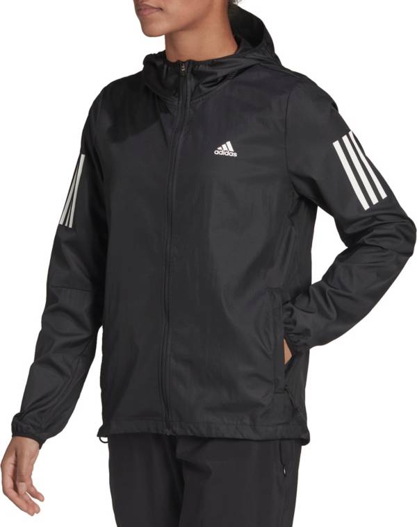 アディダス レディース ウィンドブレーカー adidas Women's Own the Run Hooded Running Windbreaker - Black