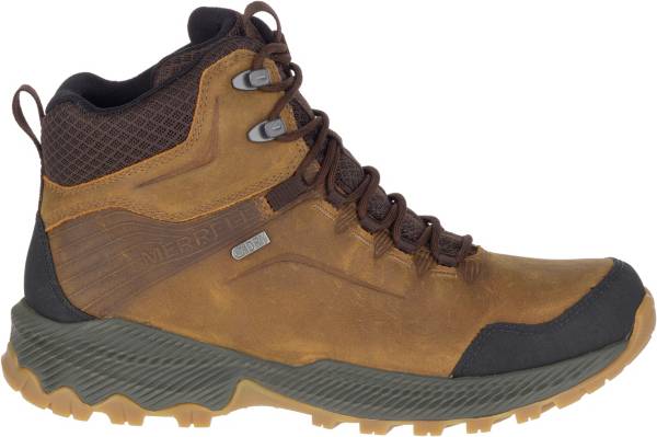 メレル メンズ ハイキングブーツ Merrell Men's Forestbound Mid Waterproof Hiking Boots - Merrell Tan
