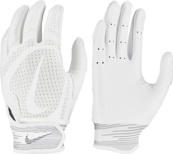 ナイキ メンズ バッティンググローブ Nike Adult Alpha Huarache Edge Batting Gloves - White/White
