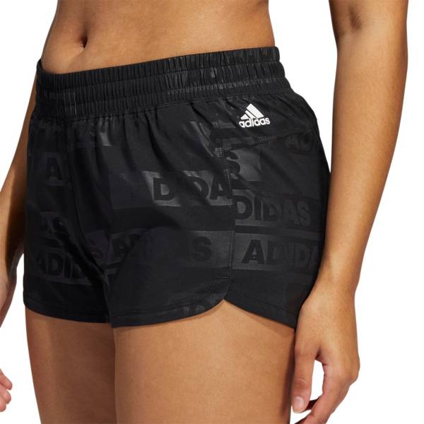 アディダス レディース トレーニングショーツ adidas Women's Pacer Woven Deboss Shorts - Black