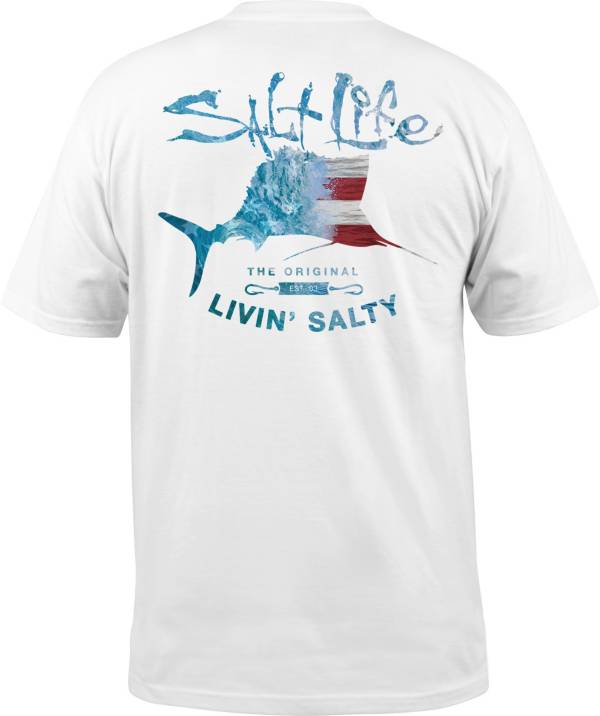 ソルトライフ メンズ Tシャツ 長袖 ロンT Salt Life Men's Amerisail T-Shirt - WHITE
