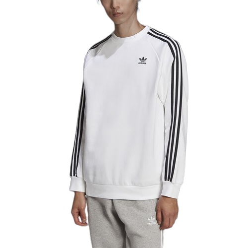 アディダス メンズ スウェットシャツ adidas 3-Stripes Crew - White
