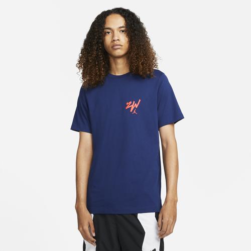 ジョーダン メンズ Tシャツ 半袖 Jordan Zion Short Sleeved T-Shirt - Blue Void/Bright Crimson