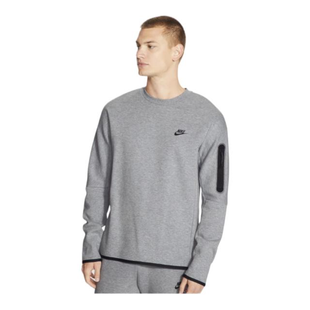 ナイキ メンズ スウェットシャツ Nike Tech Fleece Crew - Dark Grey Heather/Black