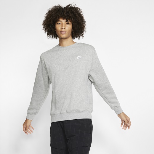ナイキ メンズ スウェットシャツ Nike Club Crew - Dark Grey Heather/White