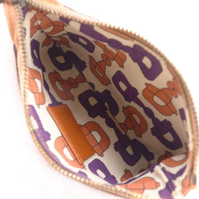 GUCCI グッチ GG 146570 シマレザー 茶 ポーチ ユニセックス 【中古】