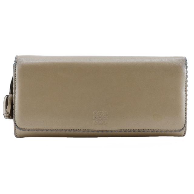 LOEWE ロエベ 182N81.F13 ラムスキン ベージュ 長財布 レディース 【中古】