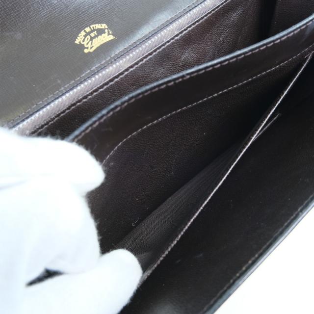 GUCCI グッチ バッグ セカンドバッグ リザード 濃茶 ハンドバッグ ユニ