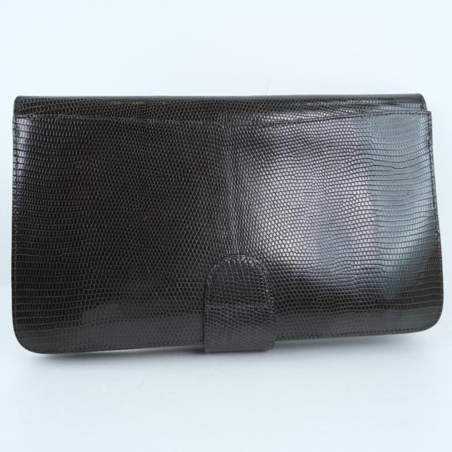 GUCCI グッチ バッグ セカンドバッグ リザード 濃茶 ハンドバッグ ユニ