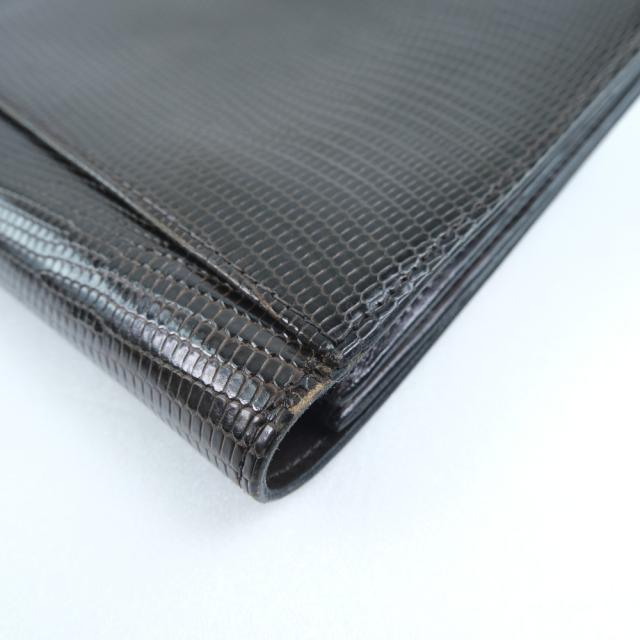 GUCCI グッチ バッグ セカンドバッグ リザード 濃茶 ハンドバッグ ユニ