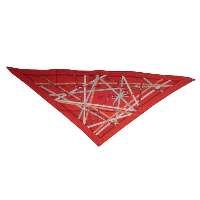 HERMES エルメス ポワンテュ ポワントゥ 三角 シルク オレンジ スカーフ レディース