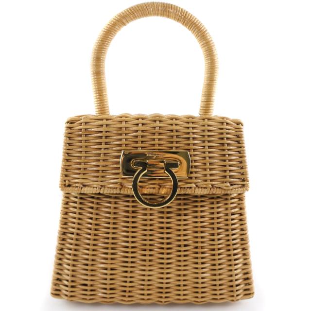 Salvatore Ferragamo サルヴァトーレフェラガモ ガンチーニ DO-216176 ストロー ベージュ