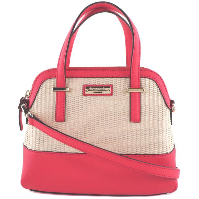 Kate Spade ケイトスペード CEDAR STREET STRAW SMALL MAISE 2wayショルダー レザー レッド