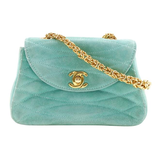 CHANEL シャネル チェーンハンドバッグ ココマーク ココマーク スウェード 緑