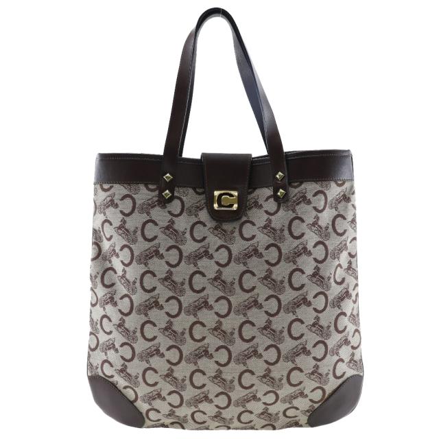 CELINE セリーヌ Cマカダム キャンバス 茶 トートバッグ レディース 【中古】 ランクB