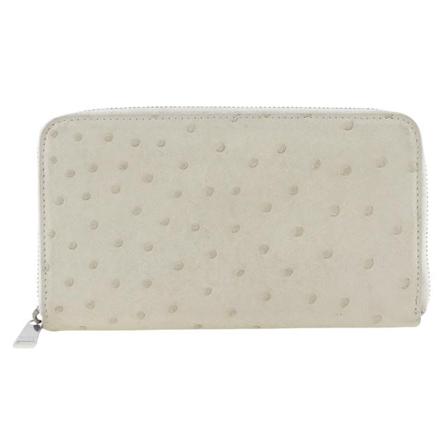 BOTTEGAVENETA ボッテガヴェネタ ラウンドファスナー オーストリッチ 長財布