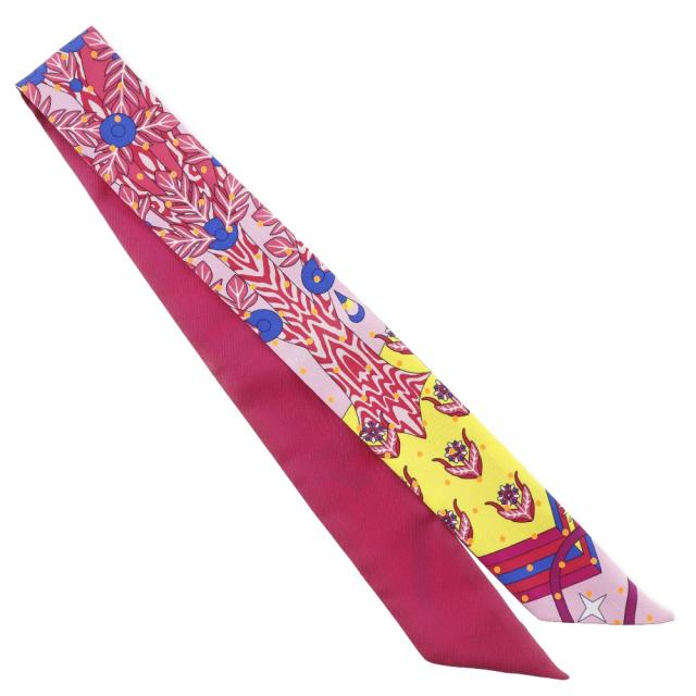 HERMES エルメス ツイリー プリュムティ シルク スカーフ レディース 【中古】