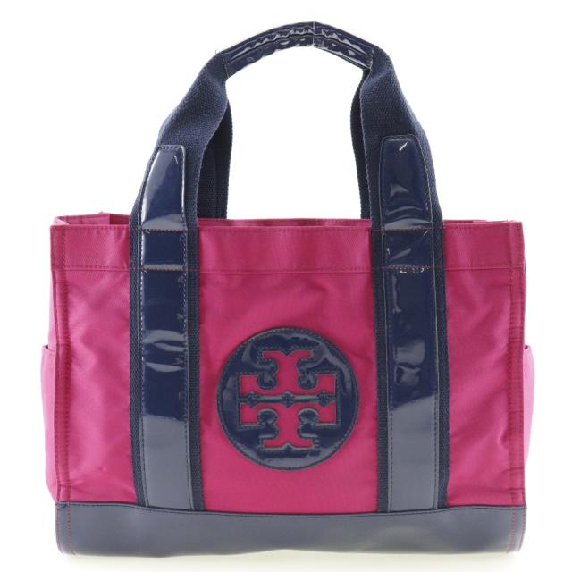 Tory Burch トリーバーチ ナイロン ピンク/紺 トートバッグ レディース 【中古】