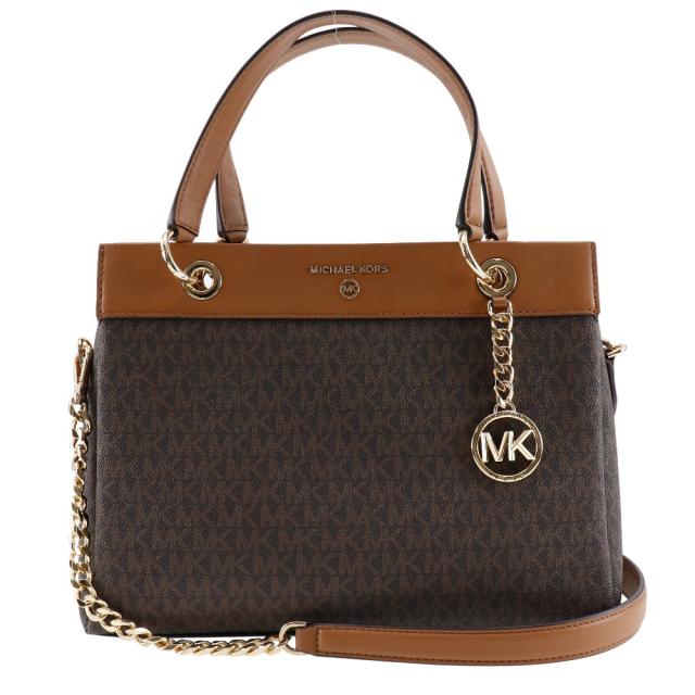 Michael Kors マイケルコース スーザン 2WAYショルダー 30F1GUSS2B PVC 茶 ハンドバッグ