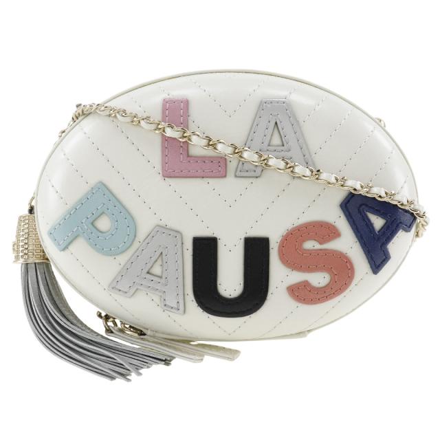 CHANEL シャネル チェーンショルダー ラパウザ カーフ 白 ショルダーバッグ レディース