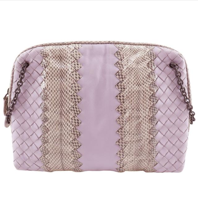 BOTTEGAVENETA ボッテガヴェネタ イントレチャート カーフ ラベンター ポーチ レディース