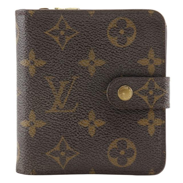 LOUIS VUITTON ルイ・ヴィトン コンパクトジップ M61667 モノグラムキャンバス 茶